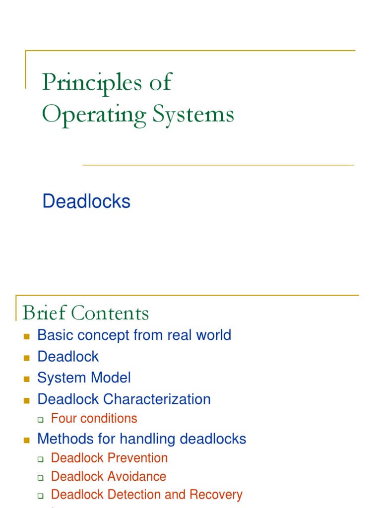 Chapter 6 (Deadlock) | PDF | Areas Of Computer Science | Computer ...