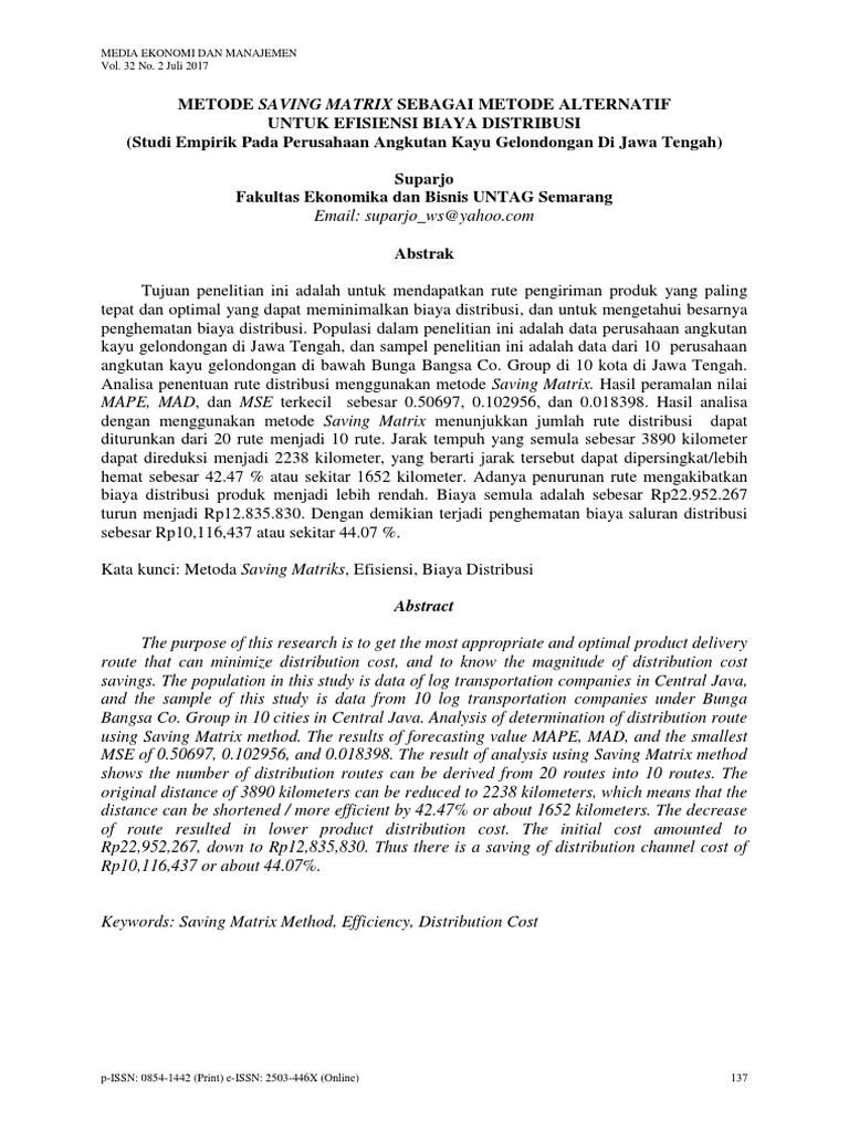 Jurnal Saving Matriks | PDF | Teknologi & Rekayasa