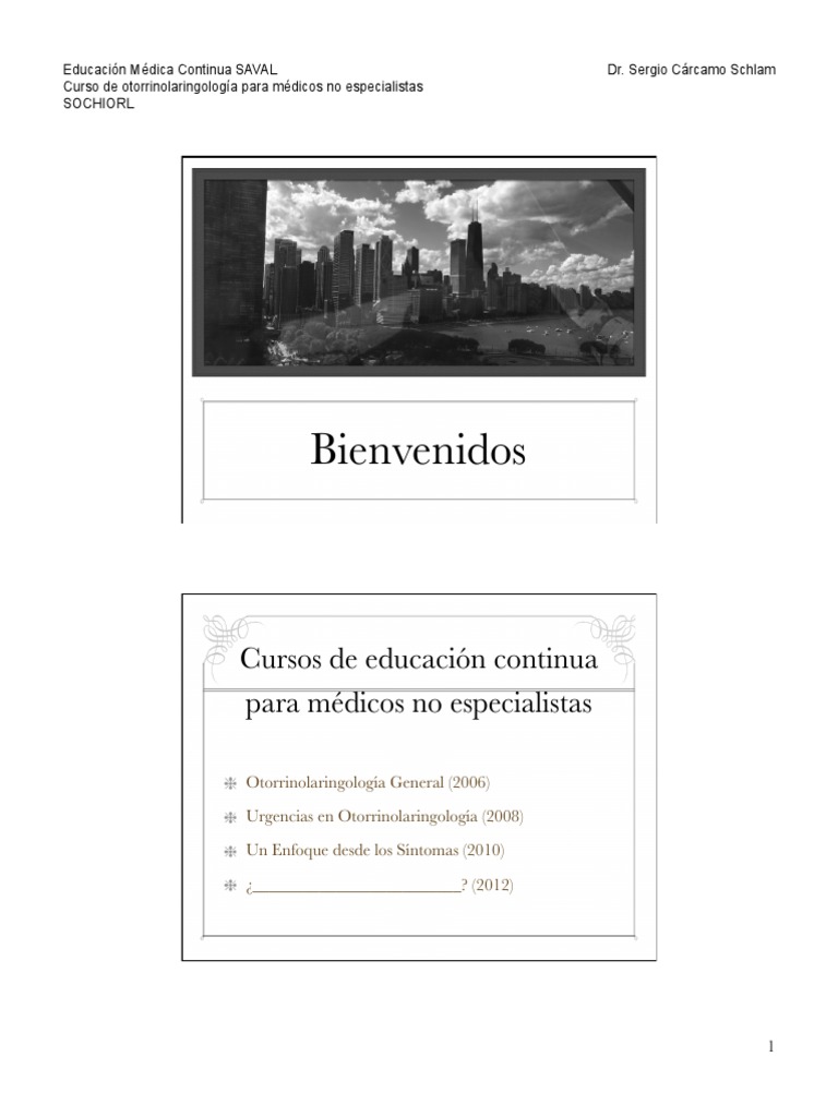 Curso ORL para Médicos No Especialistas | PDF | Síntoma | Otorrinolaringología