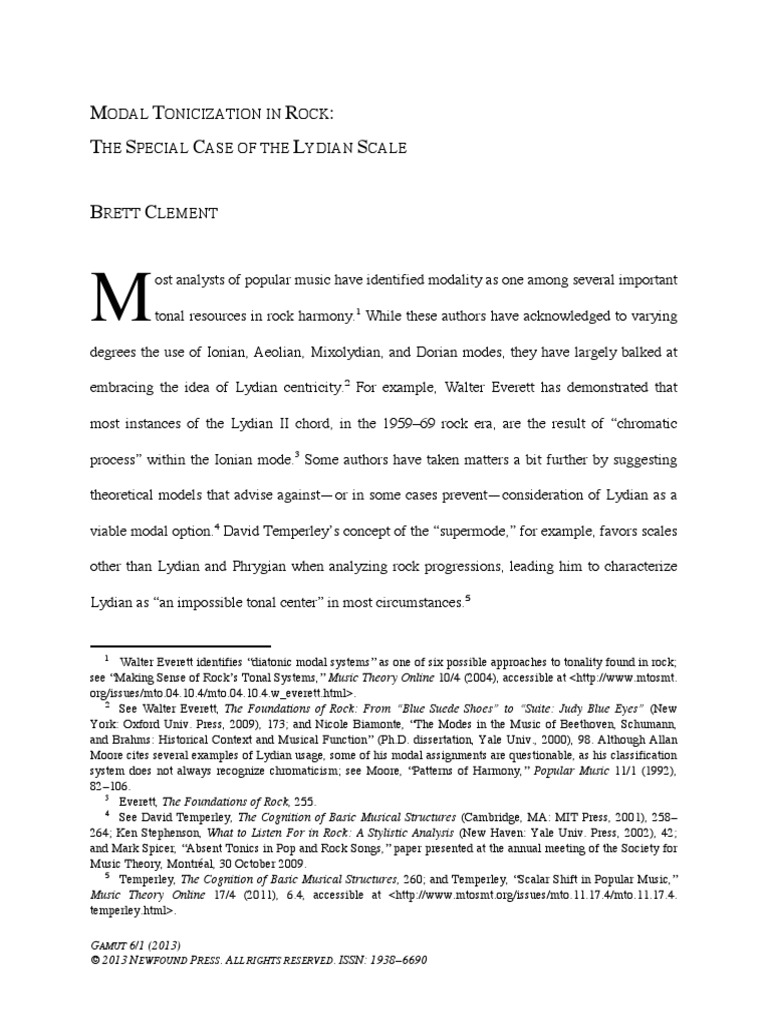 Modal Tonicization in Rock | PDF | Mode (Music) | Chord (Music)