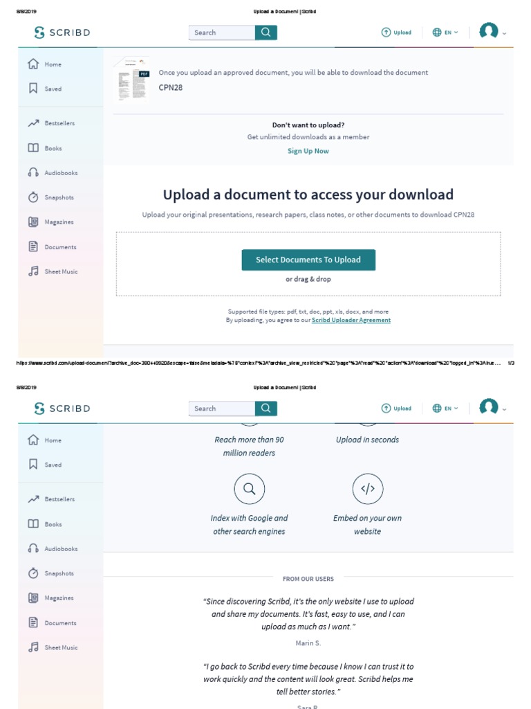 Upload A Document - Scribd | PDF | Scribd | Information Technology