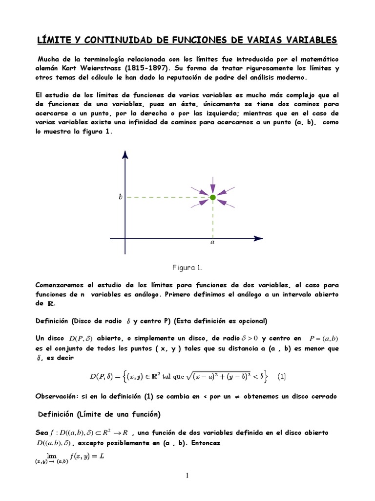 LÍMITE Y CONTINUIDAD DE FUNCIONES DE VARIAS VARIABLES | Función continua | Límite (Matemáticas)