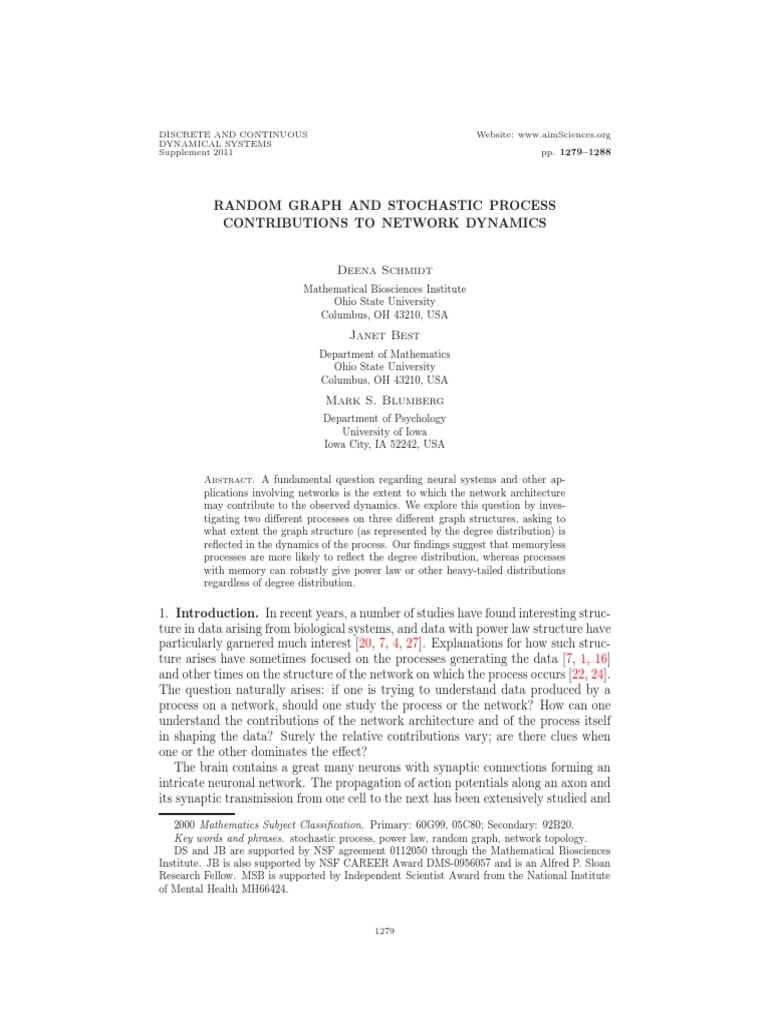 Random Graph and Stochastic Process | PDF | Graph Theory | Applied ...