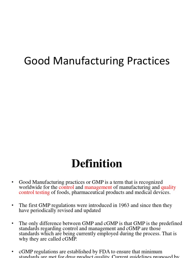 Good Manufacturing Practices | Packaging And Labeling | Quality ...