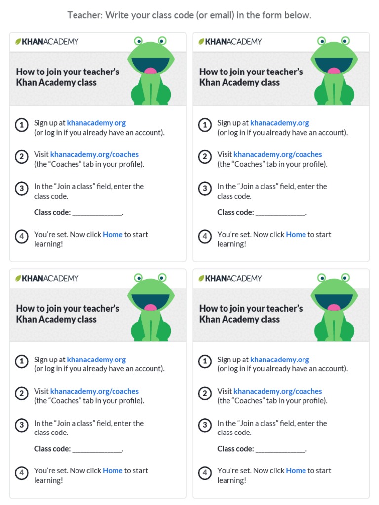 KhanAcademyClassCodes PDF | PDF