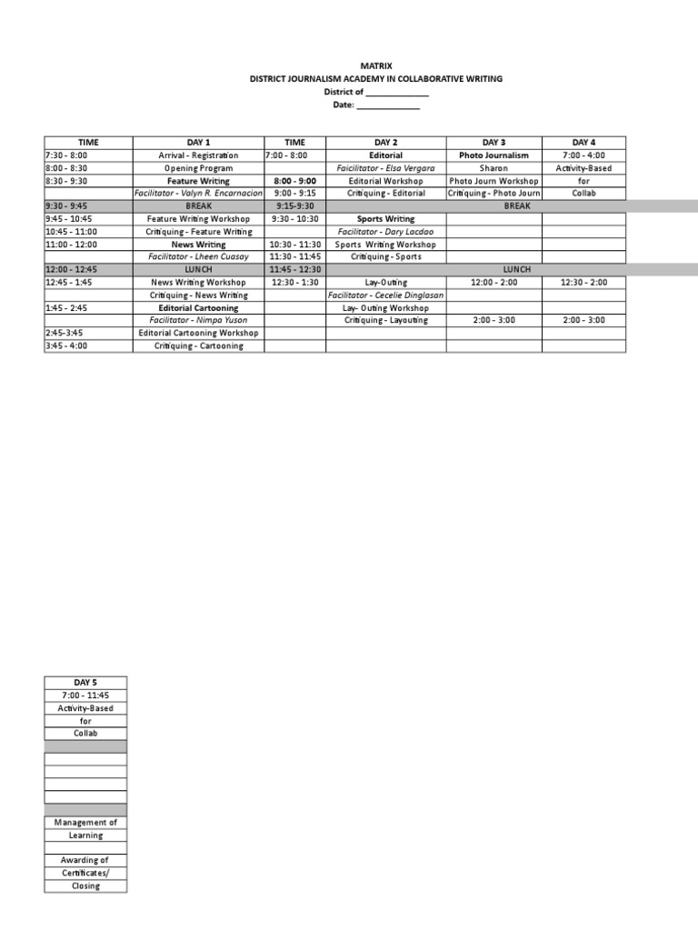 Matrix in Collab Journalism Academy August 6, 2019 | PDF