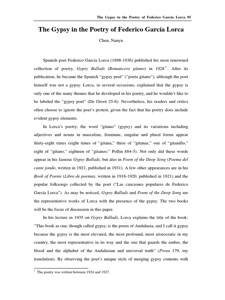 The Gypsy in The Poetry of Federico García Lorca | PDF | Federico ...