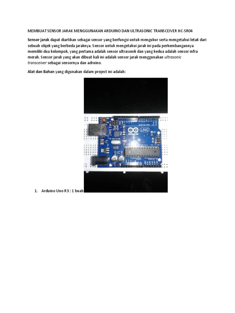 Membuat Sensor Jarak Menggunakan Arduino Dan Ultrasonic Transceiver HC ...