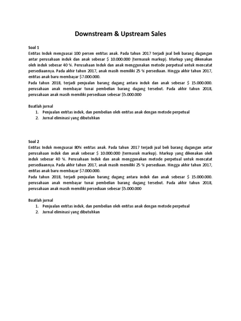 Downstream Dan Upstream Latihan | PDF | Bisnis