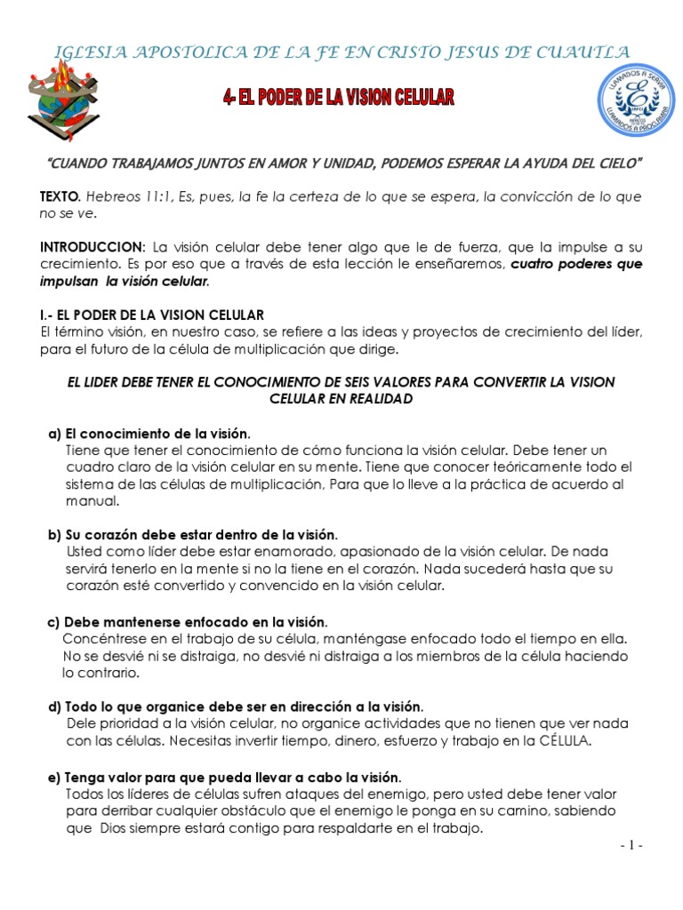 4 - El Poder de La Vision Celular | PDF | Amor | Oración