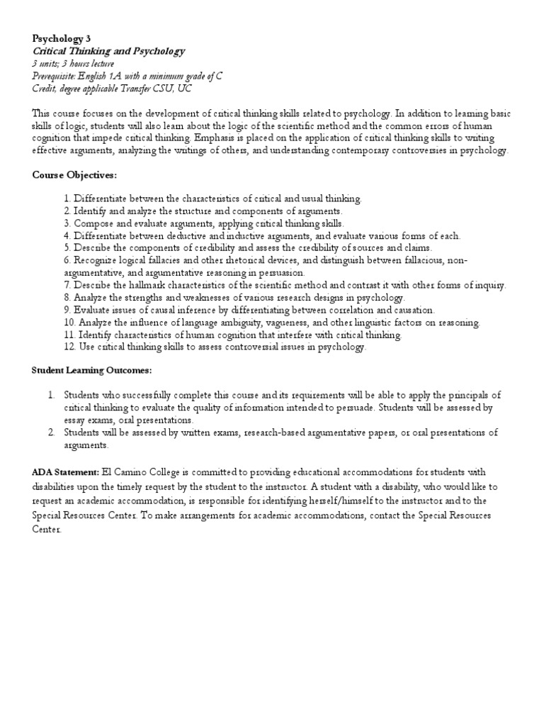 3 Units 3 Hours Lecture Prerequisite: English 1A With A Minimum Grade ...