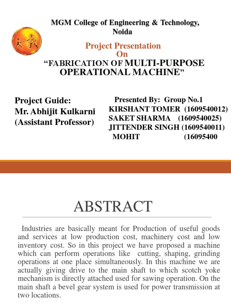 Multi-Functional Machine for Cutting, Drilling and Grinding Operations ...