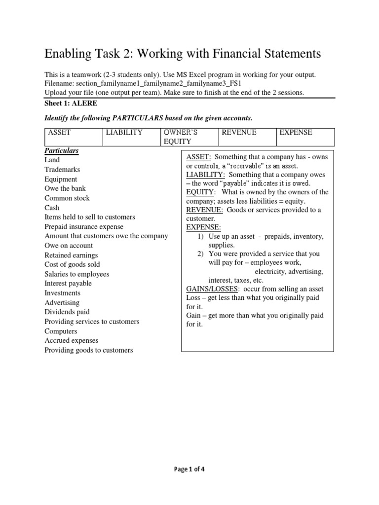 Enabling Task 2 | PDF | Expense | Dividend
