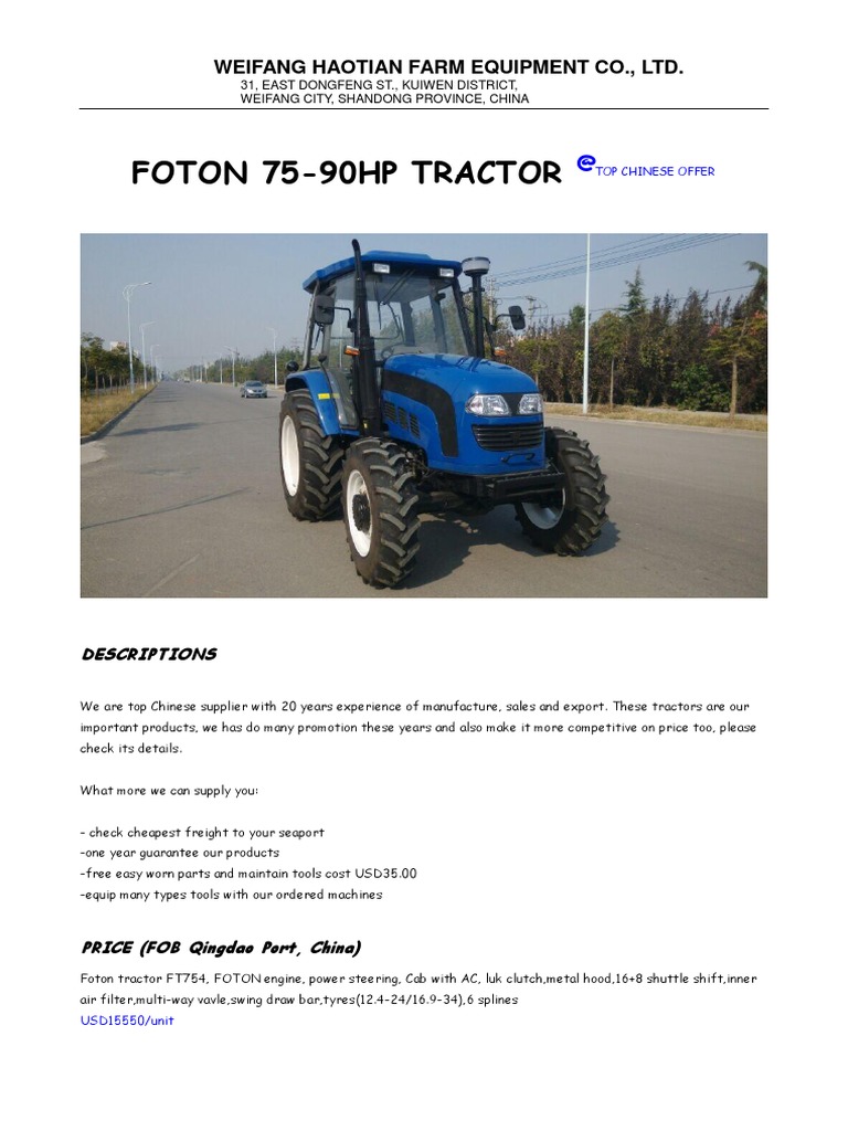 Catalogo Partes Foton | PDF | Transmission (Mechanics) | Tractor