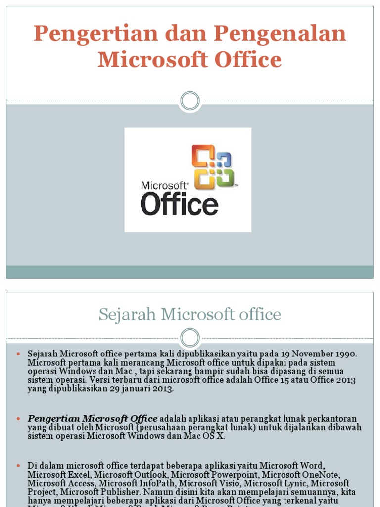 Pengertian Dan Pengenalan Microsoft Office | PDF