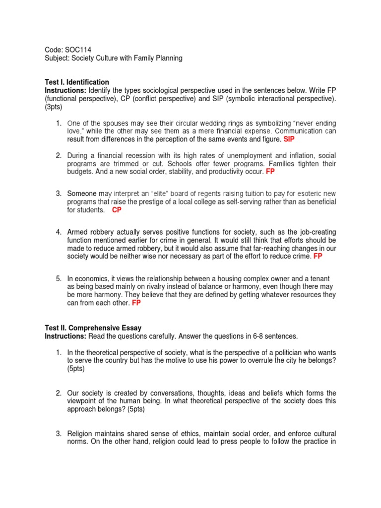 Sociological Perspectives in Family Planning | PDF | Society | Family