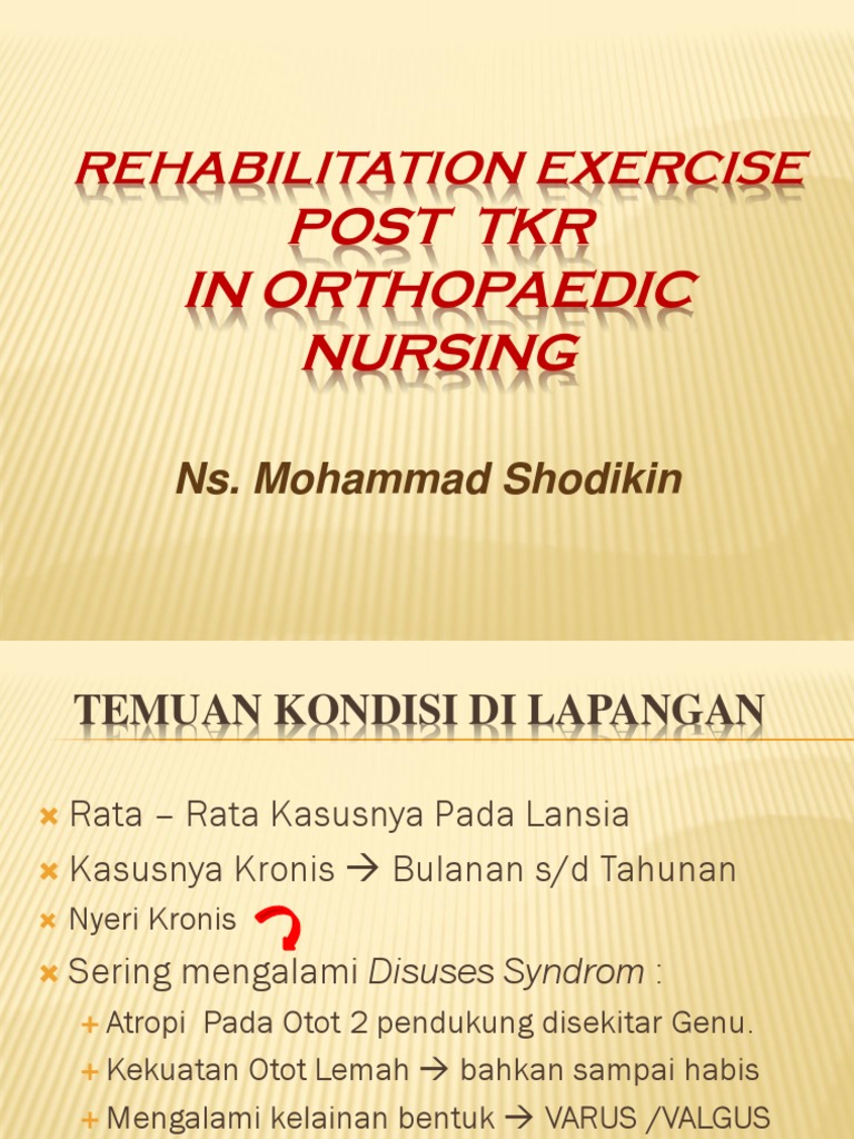Rehabilitation Post TKR | PDF | Wellness