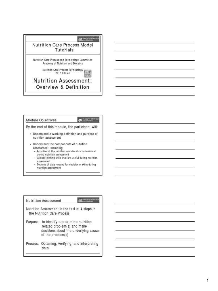 Nutrition Assesment Overview | PDF | Medical Diagnosis | Nutrition
