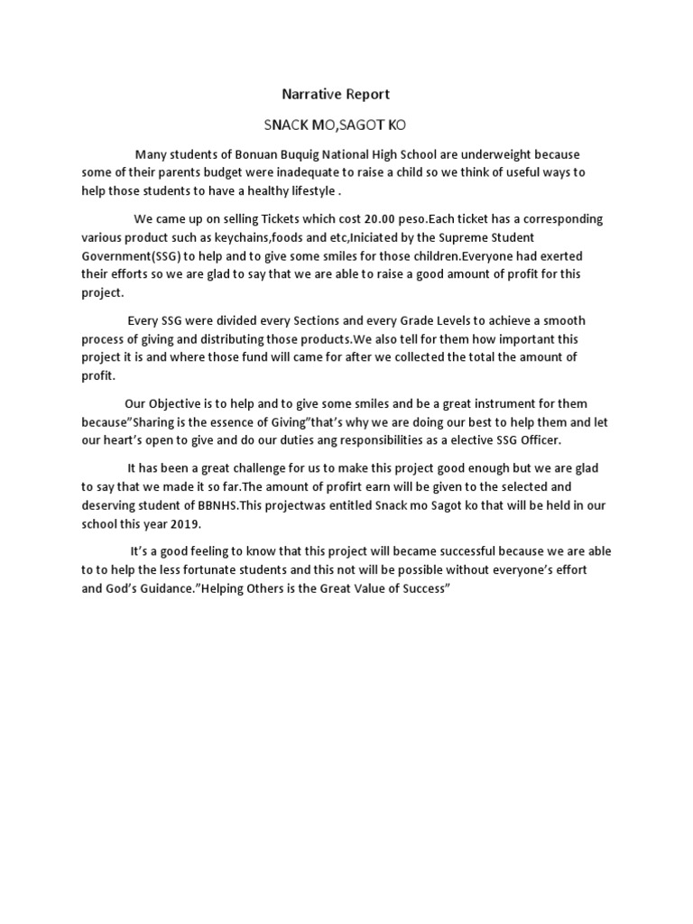 Narrative Report | PDF