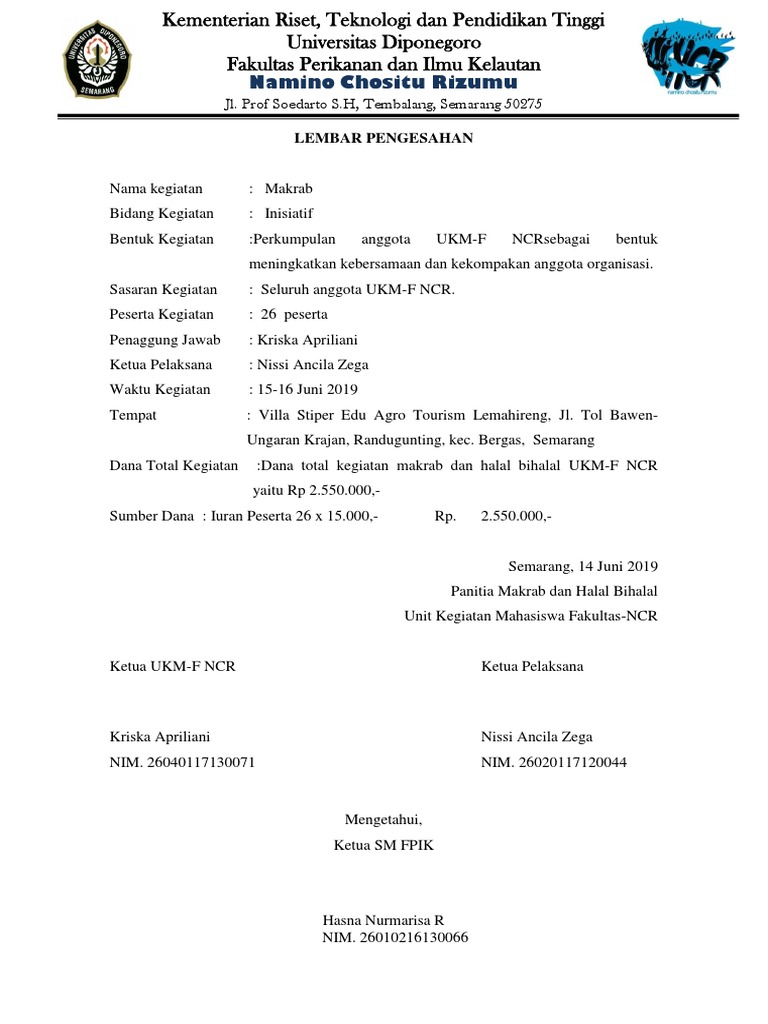 Contoh LPJ Makrab | PDF