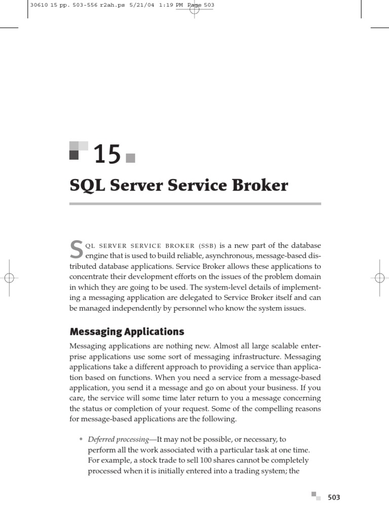 SQL Server Service Broker | PDF | Microsoft Sql Server | Database Transaction