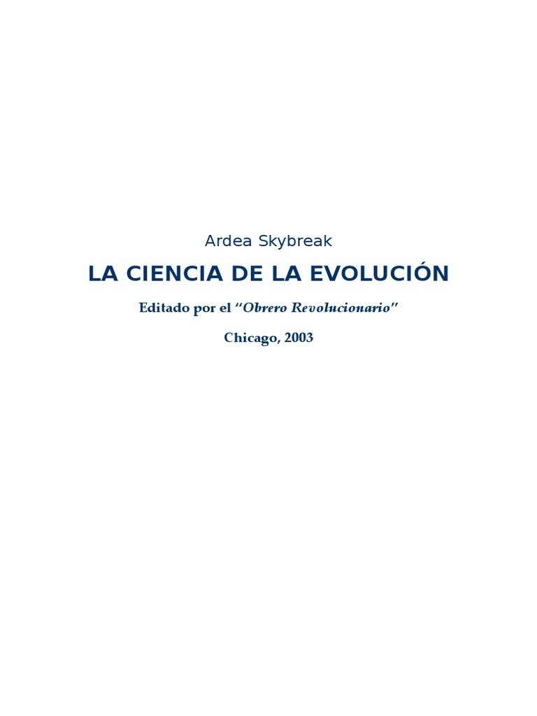 Skybreak, Ardea - La Ciencia de La Evolución 2003 | PDF | Seleccion ...