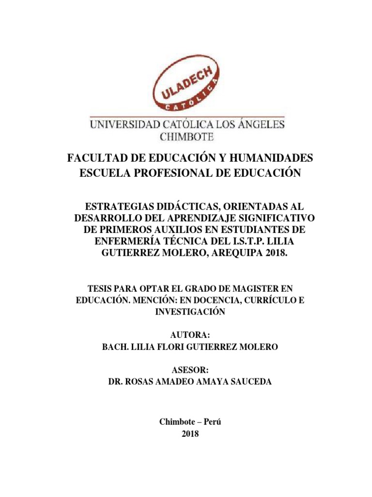 Estrategias Didacticas Ensenanza Gutierrez Molero Lilia Flori ...