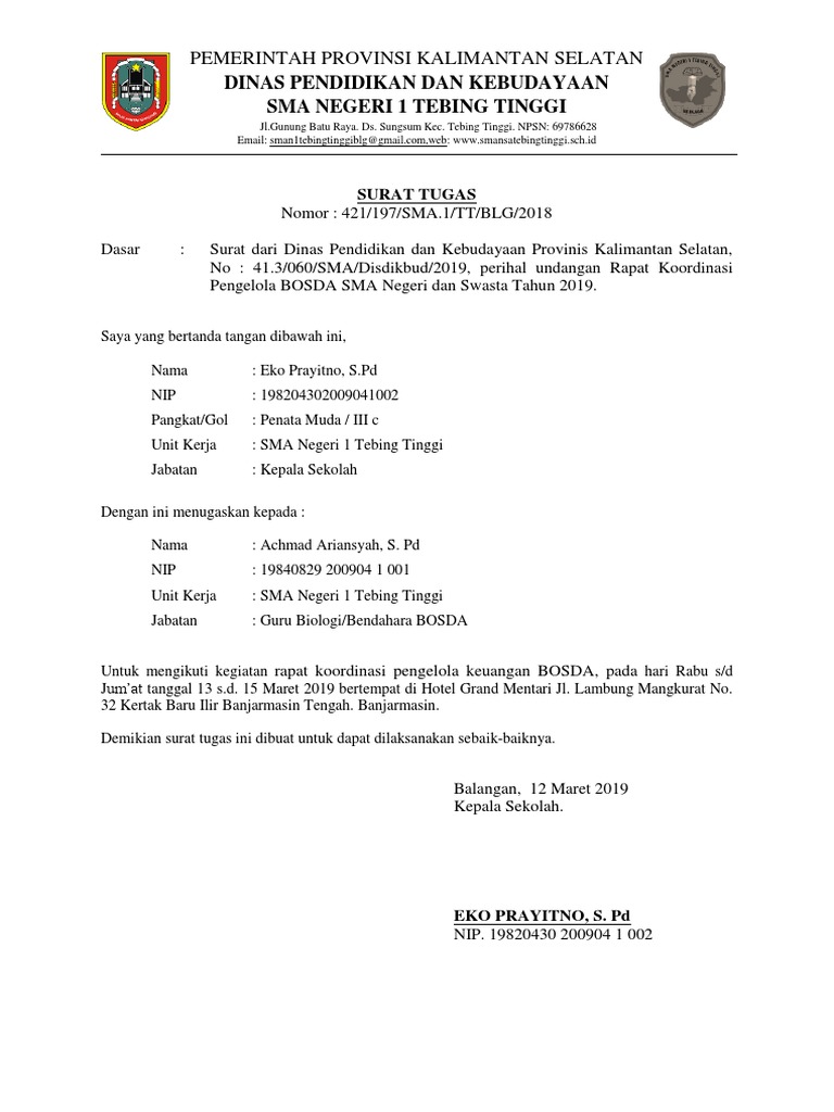 Surat TUGas Pelatihan | PDF