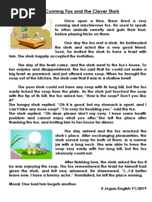 Clever Fox Story In English