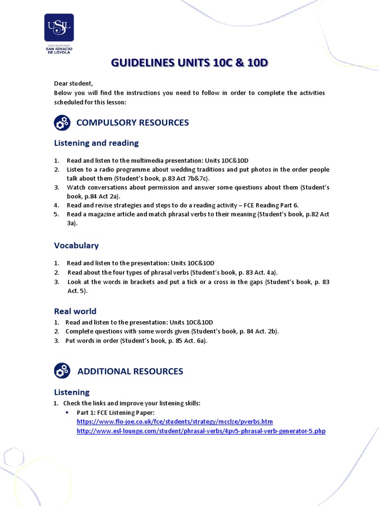 Guidelines Units 10C & 10D: Compulsory Resources | PDF | Foreign ...