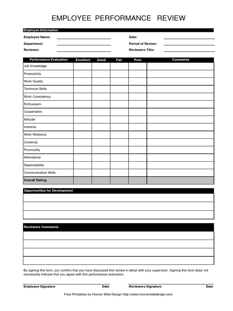 Performance Survey Template