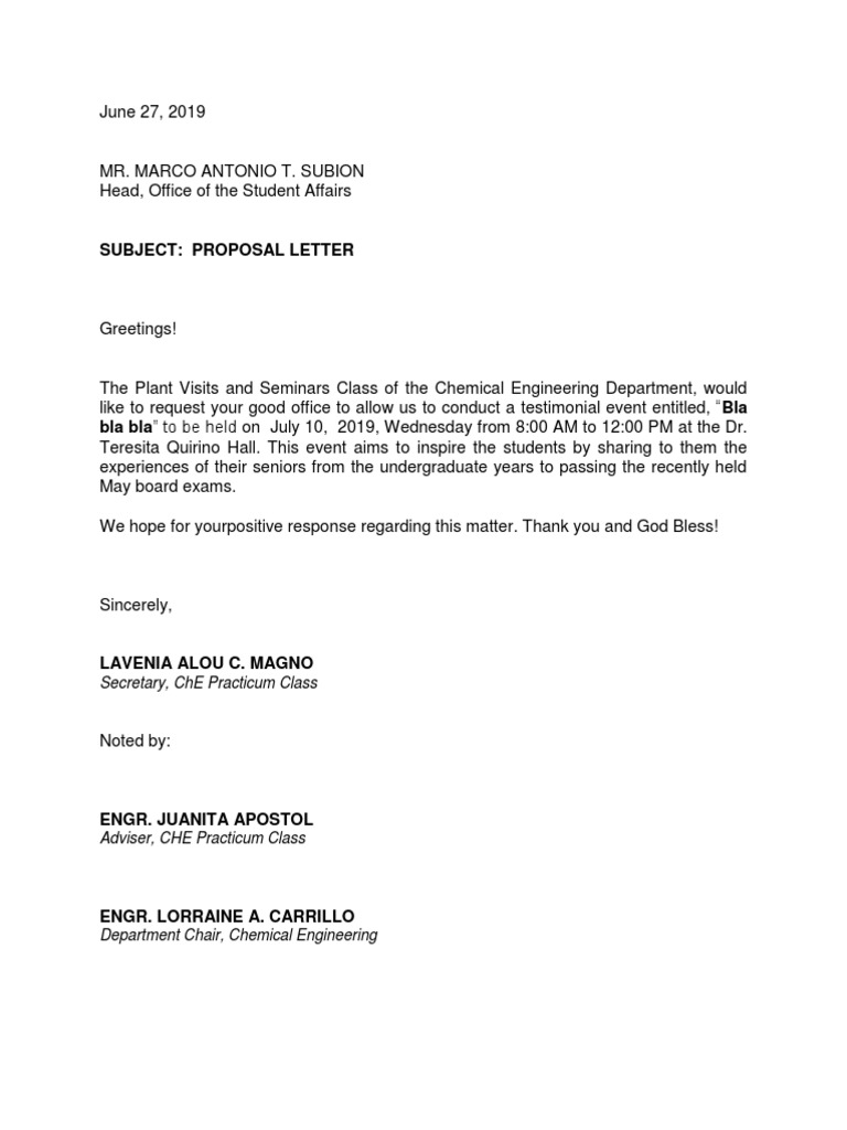 Letter Proposal Testimonial 2.0 | PDF