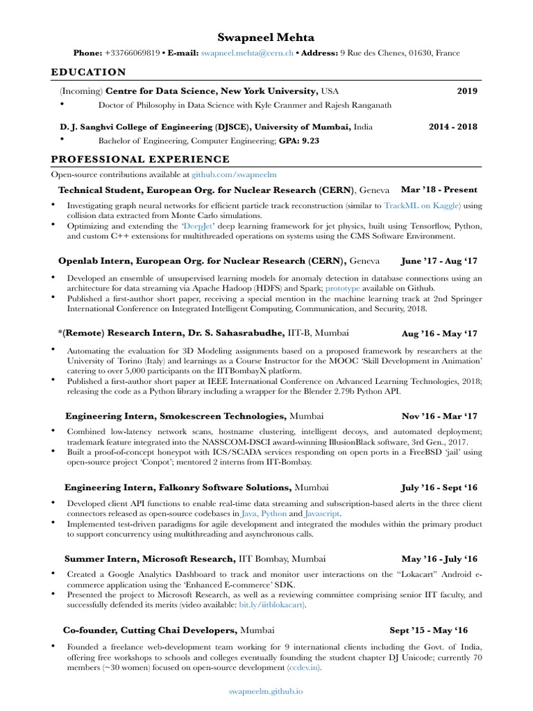 CV | PDF | Machine Learning | Python (Programming Language)