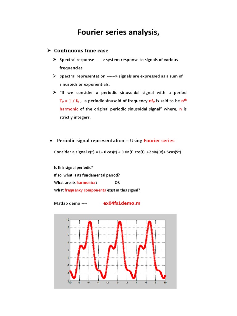 Fourier Series Analysis,: Continuous Time Case | PDF | Fourier Series ...