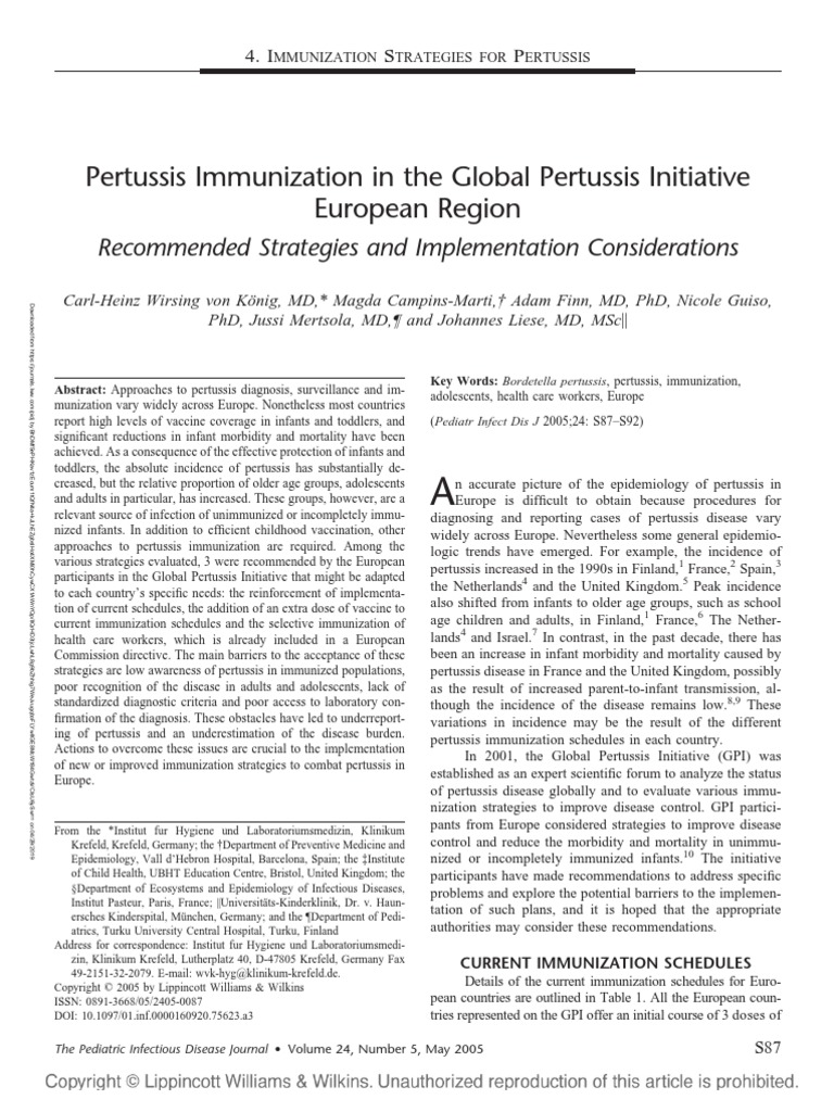 Pertussis Immunization in The Global Pertussis.17 | PDF | Vaccines ...