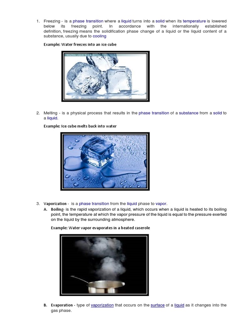 Example: Water Freezes Into An Ice Cube: Phase Transition Liquid Solid ...