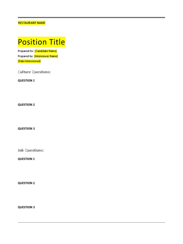 Interview Template | PDF