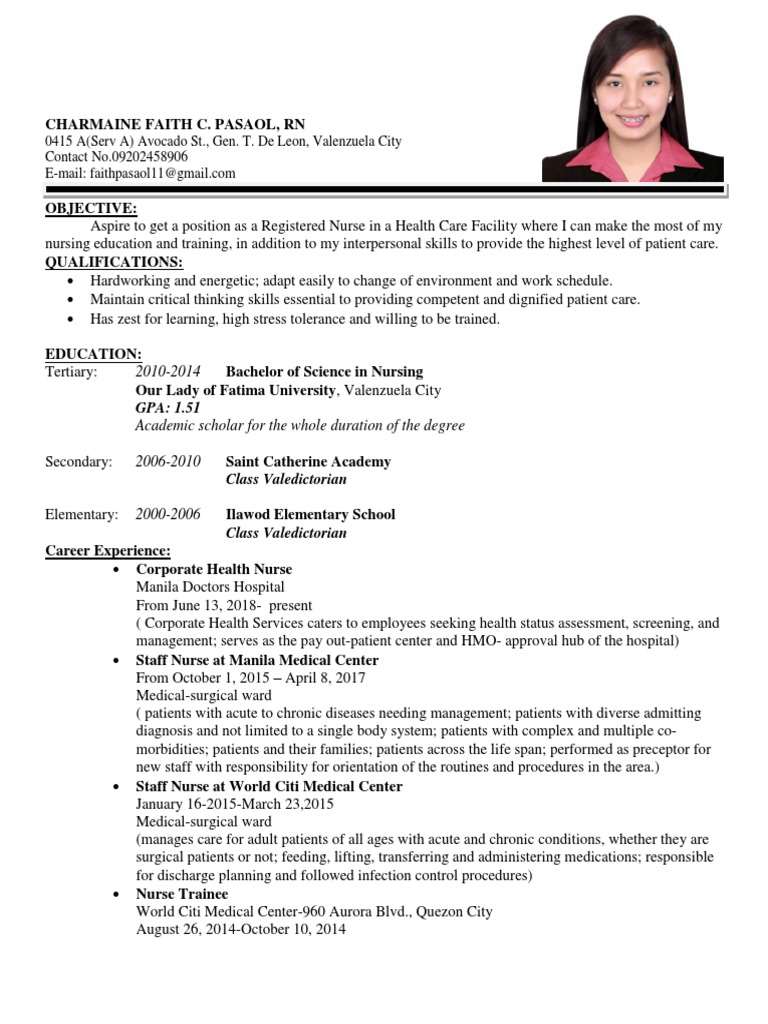 CV - NMC | PDF | Nursing | Hospital