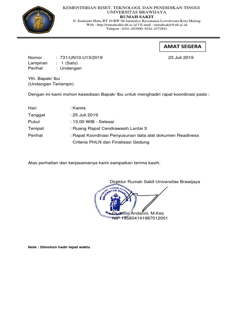 Contoh Undangan Rapat | PDF