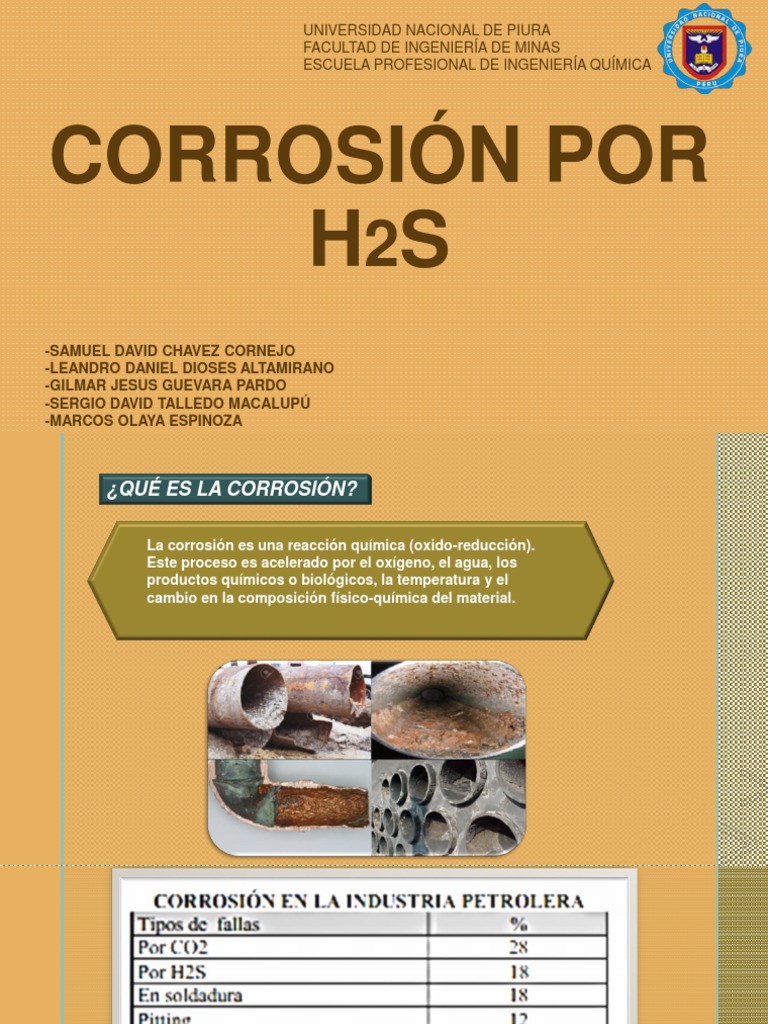 Corrosion Por h2s PP | PDF | Corrosión | Gases