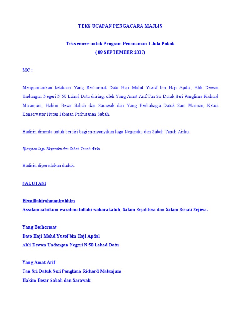 Contoh Teks Emcee | PDF