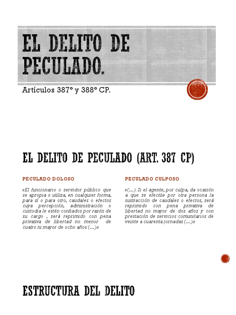 El Delito de Peculado | Descargar gratis PDF | Castigos | Derecho penal