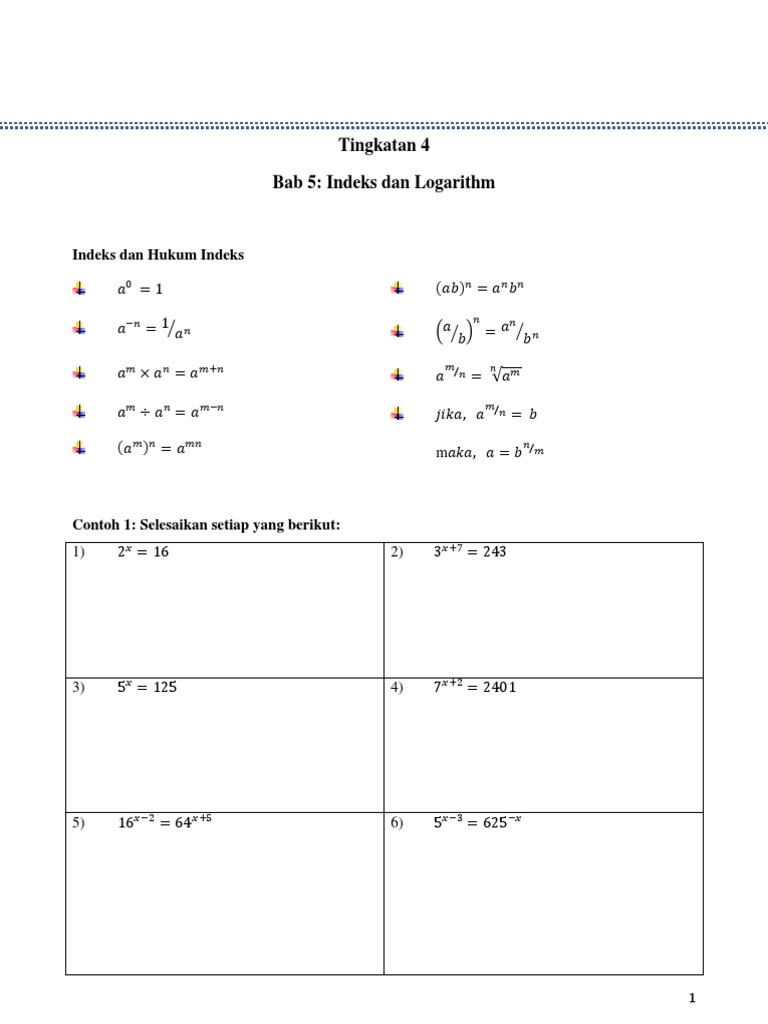 Indeks Dan Log Edited | PDF