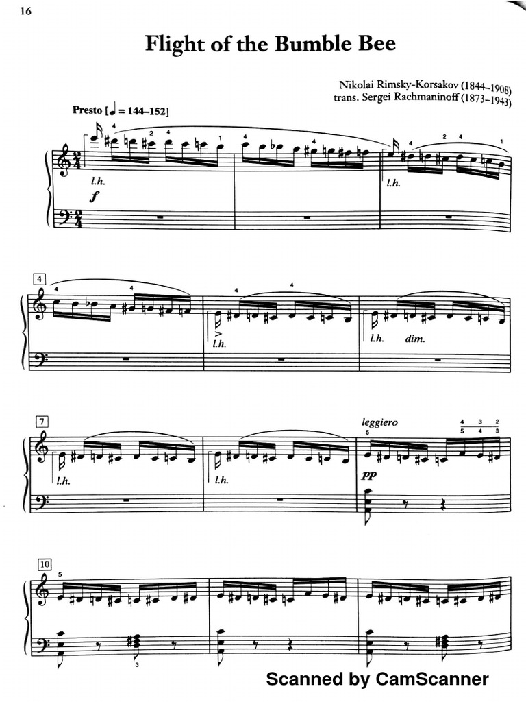 Flight of The Bumblebee Piano Sheet Music | PDF