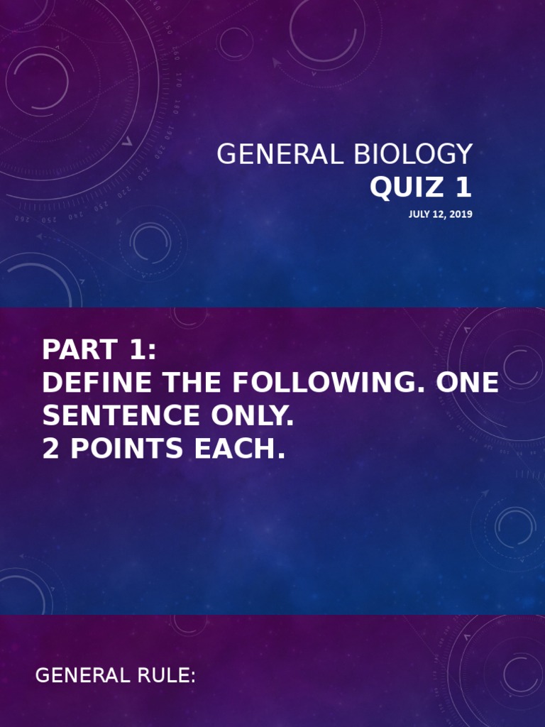 General Biology Quiz 1 | PDF
