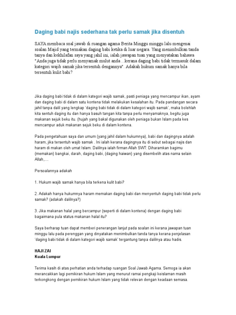 Haram Daging Babi | PDF