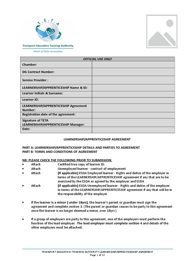 Learnership Application Form TETA | PDF | Apprenticeship | Signature