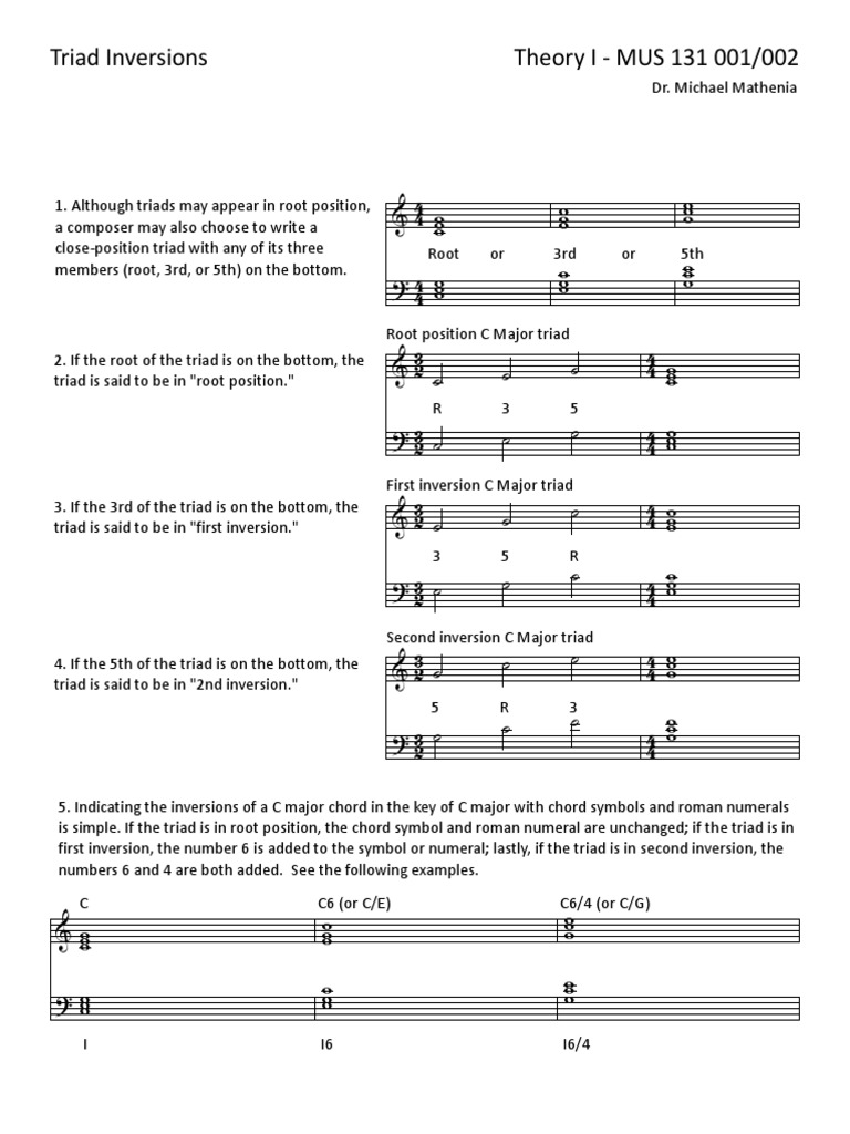 Triad Inversions in Music Theory | PDF | Chord (Music) | Musical Techniques