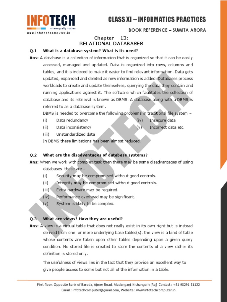 RELATIONAL DATABASES AND SIMPLE QUERIES | PDF | Relational Database ...