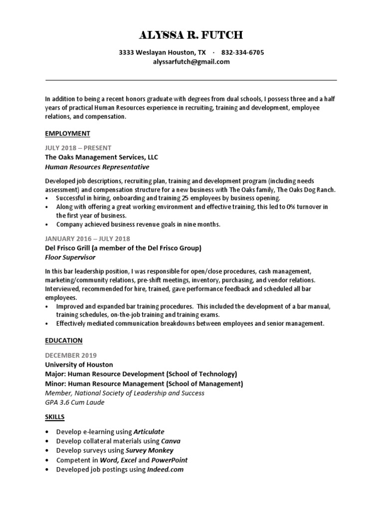 Alyssa Futch Resume Final 8 | PDF